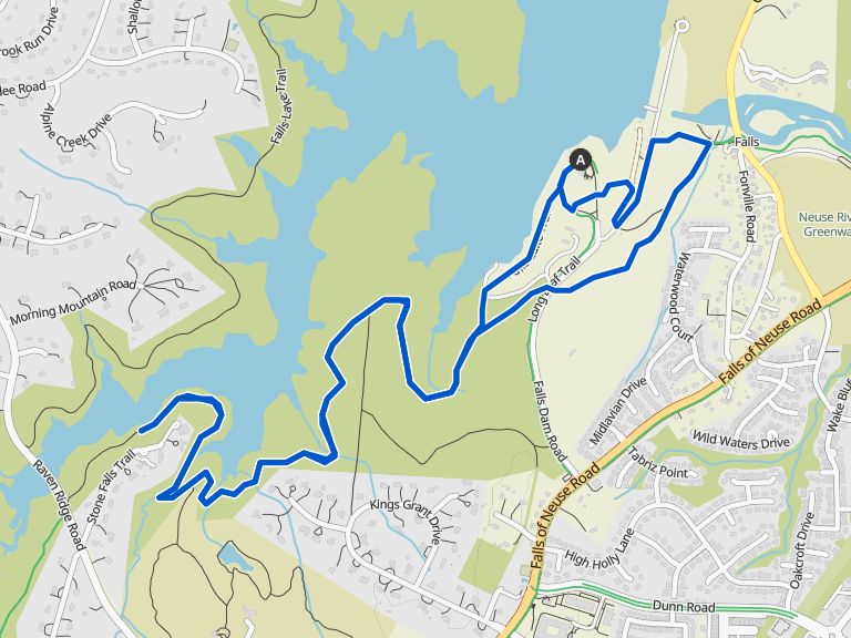 Falls Lake Trail from Falls Lake Visitor Assistance Center — Falls Lake ...